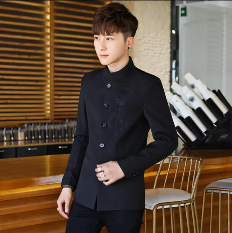M XXXL Chinese style embroidery personality suit male 2018 spring and ...