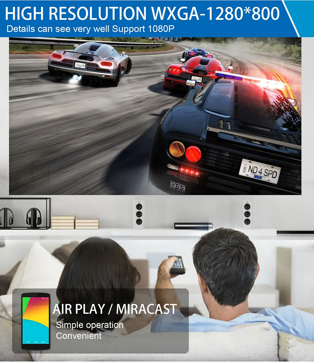 Powerful Full HD Projector SV-428 Multi-language Led Projector 4k 1080p ...