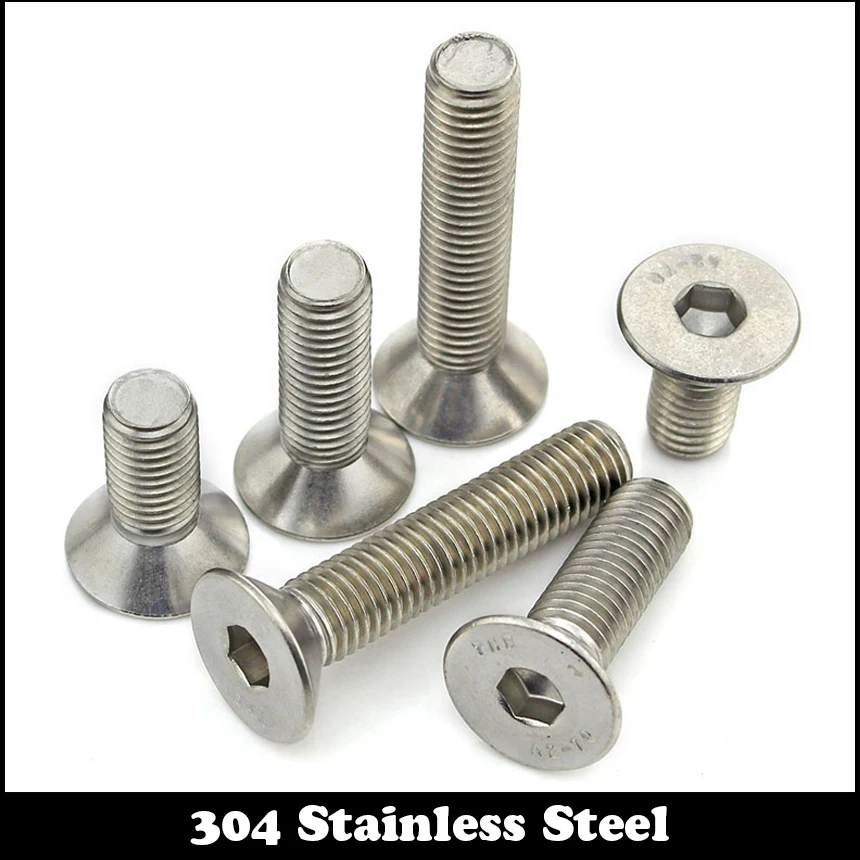 10pcs M6 40mm M6*40mm M6X40 304 Stainless Steel SS Inner HEX Bolt ...