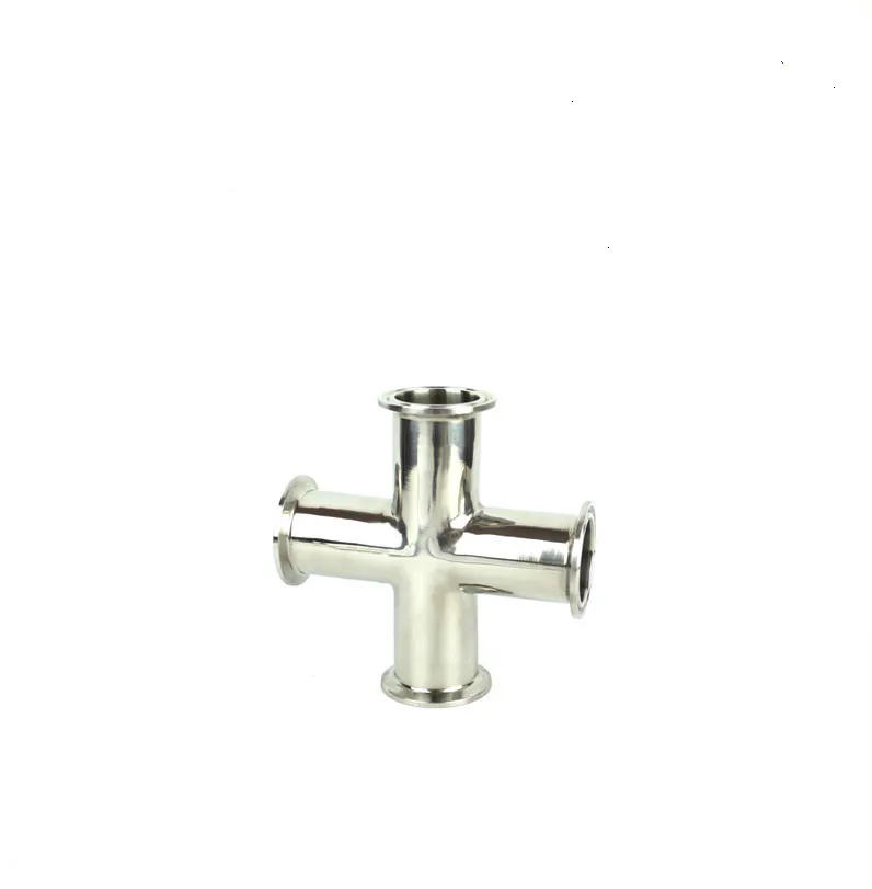 Sanitary Tri Clamp 4 Way Cross Pipe Fitting Stainless Steel 304 - Pipe ...