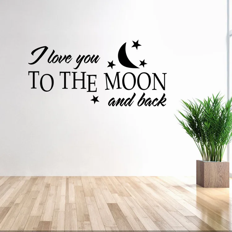 I Love You Vinyl Quotes Wall Decal Home Decor Bedroom Art Mural