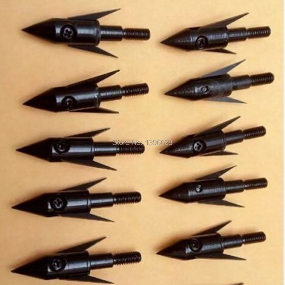 50pcs/lot 120 grain fishing arrow broadhead point in black color ...