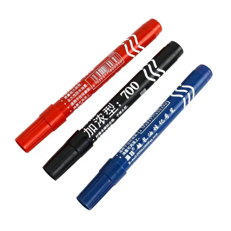Classic Black Red Blue Permanent Marker Indelible Waterproof Pens ...