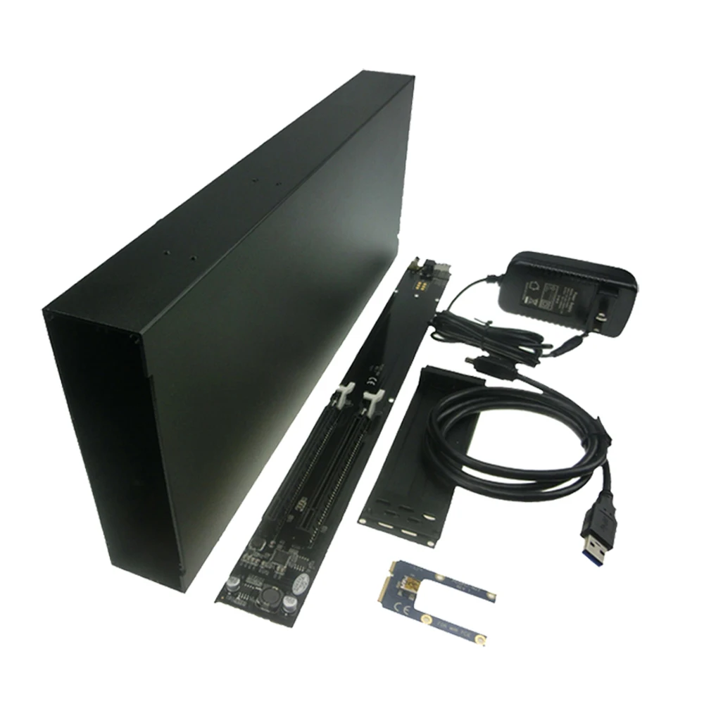 Mini PCIe to Dual PCIE 16x slots converter card with Enclosure long ...