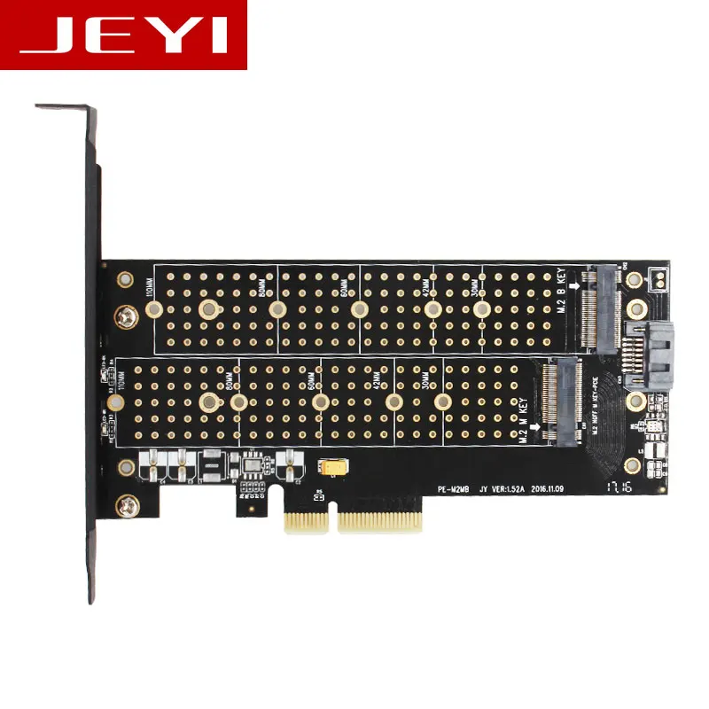 Jeyi Sk6 M.2 Nvme Ssd Ngff To Pcie X4 Adapter M Key B Key Dual ...