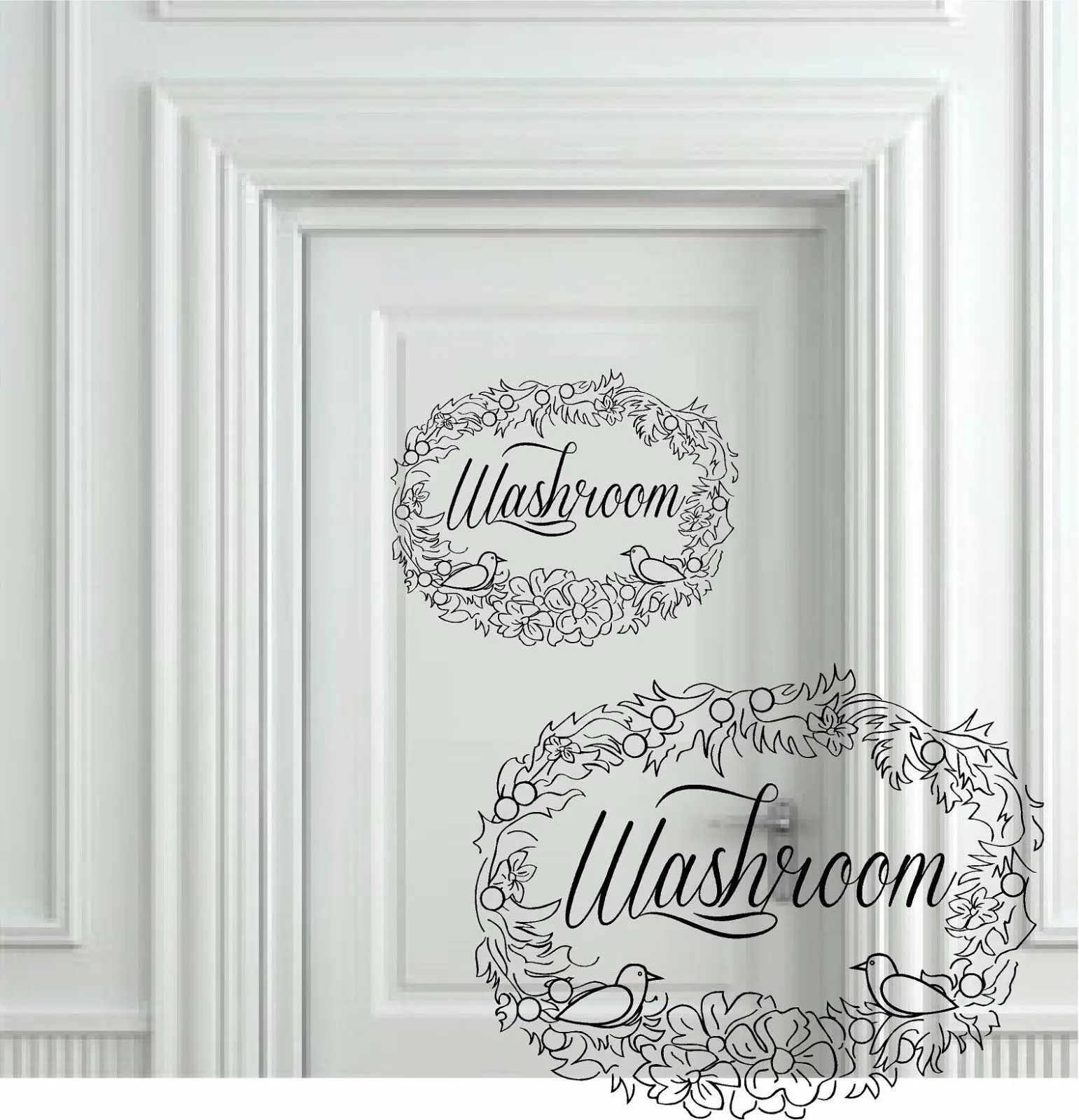 Vinyl Sticker "Washroom" Bathroom Decorative Wall Decal Cute Funny Room ...
