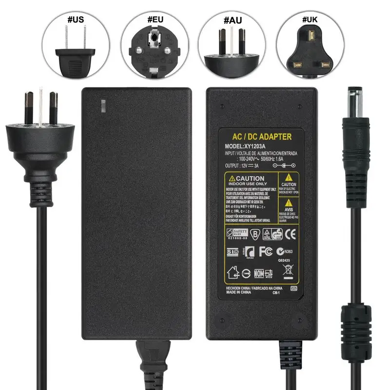 20pcs-DC-12V-3A-Adapter-Power-Supply-AU-Plug-AC-Power-Cable-For-CCTV ...