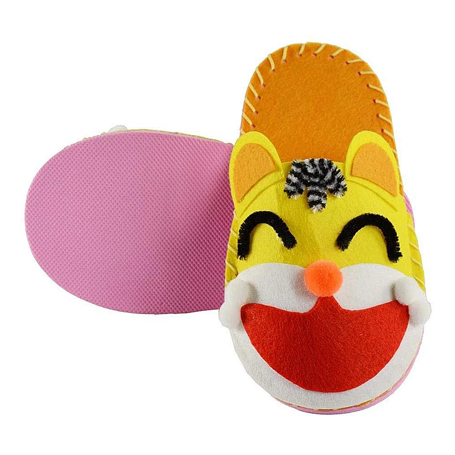 Diy Kids Craft Toy Handmade Cartoon Slippers Sewing Kit Kindergarten ...