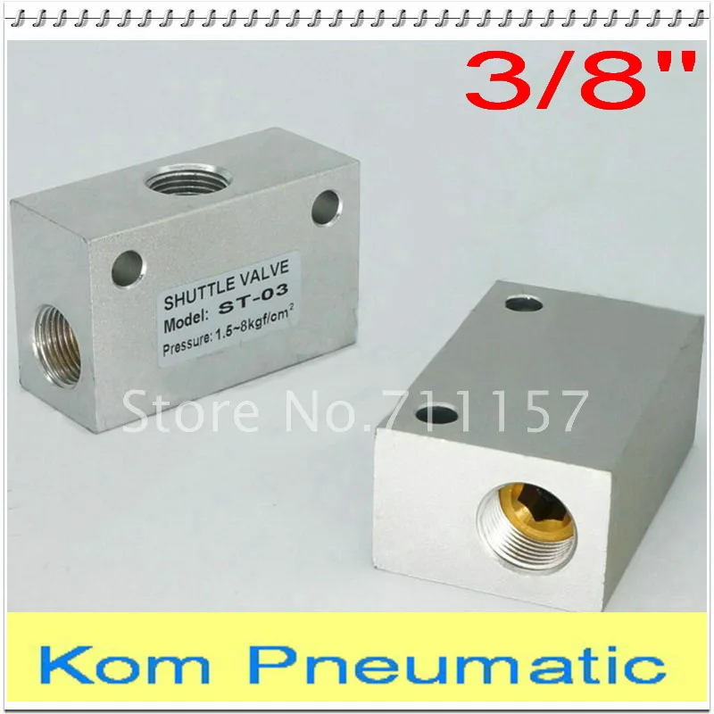3/8" Bsp St-03 Pneumatic Shuttle Valve 3 Way 2 Position Flow Rate ...
