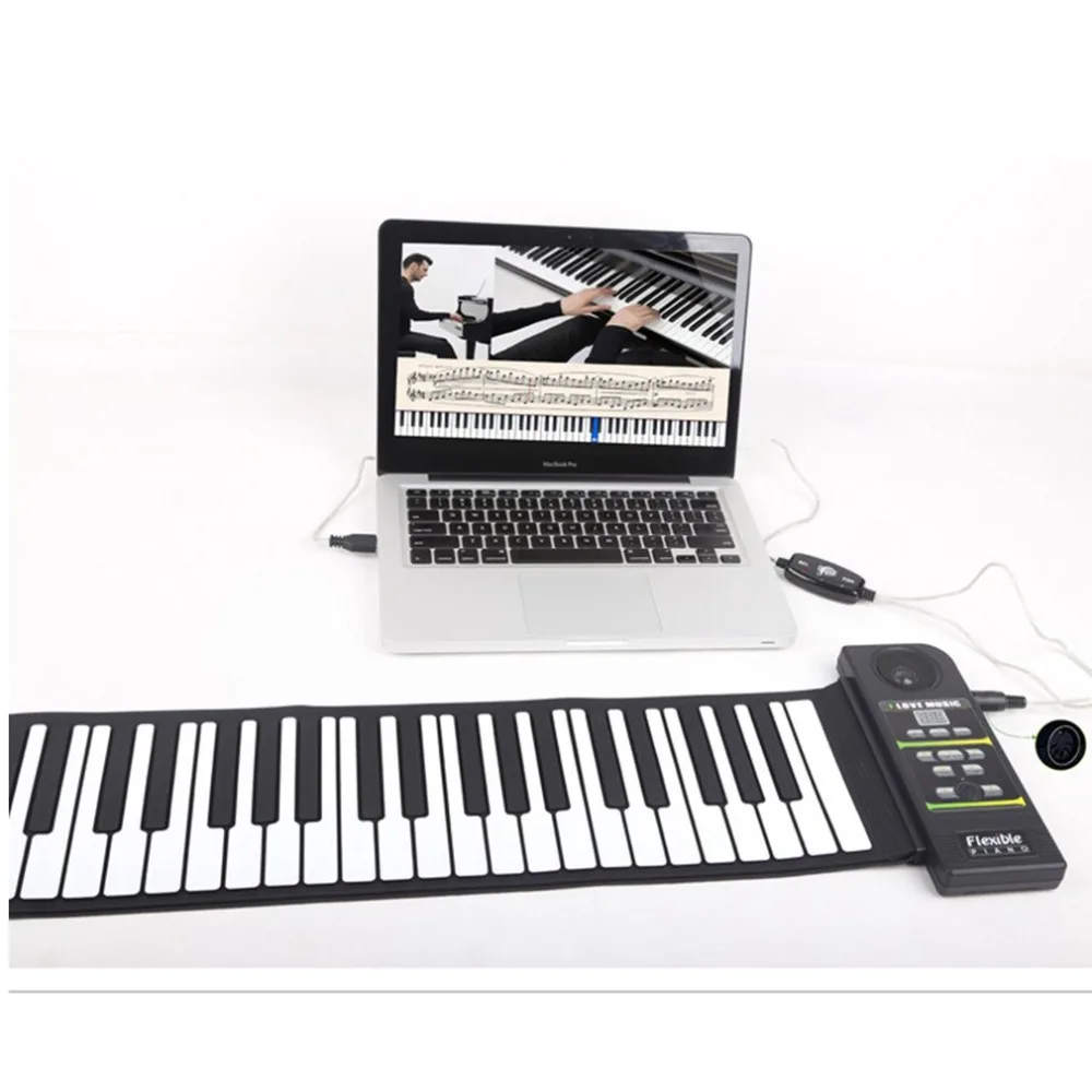 Multi Style Portable 88 Keys Piano Flexible Silicone Roll Up Piano ...