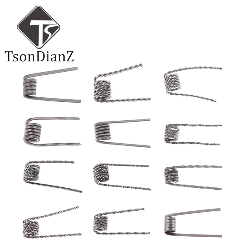 TsinDianZ A1 10pcs Flat Twisted Wire Fused Clapton Coils Hive Premade ...