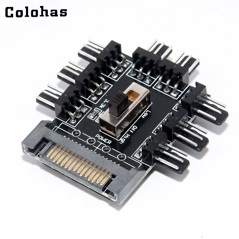 SATA Power 1 to 8 Multi Way Splitter Computer Cooler Cooling Fan Hub ...