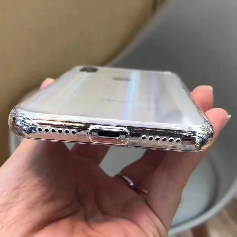 Gradient Rainbow Laser Clear Cases For iPhone X XS Max XR 11 XR 6S 7 8 ...