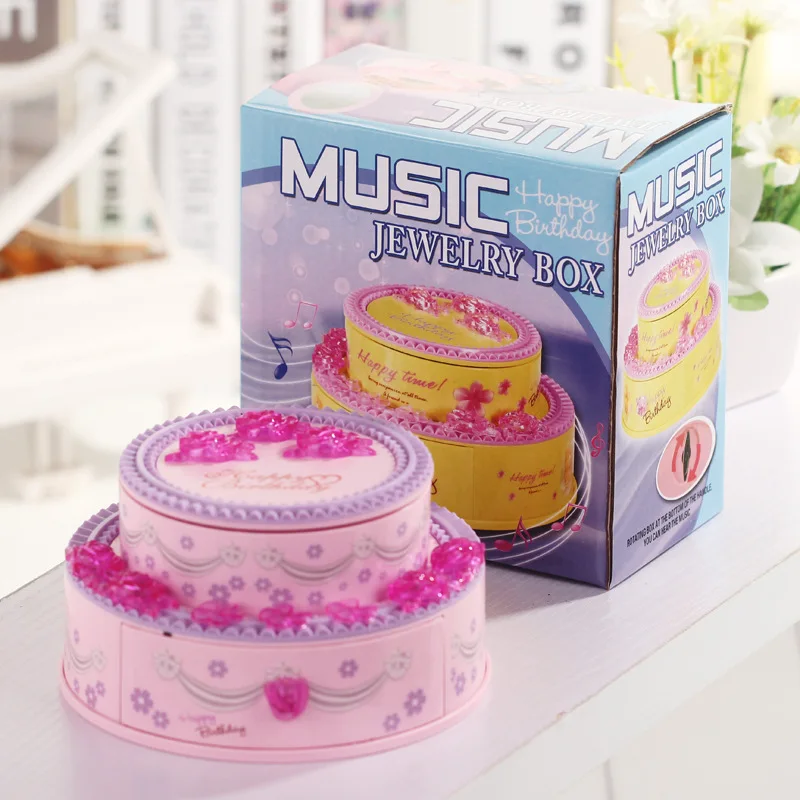 Creative Birthday Cake Shape Music Box Toy Plastic Music Box Present ...