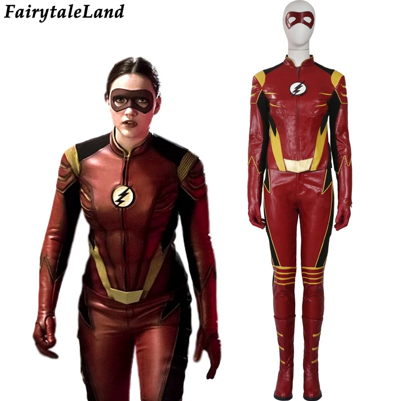 The Flash Season 3 Jesse Quick Flash cosplay costume adult halloween ...