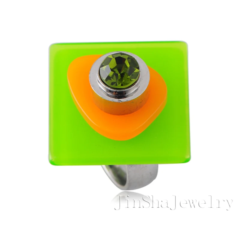 Wholesale Classic Stainless Steel Changeable Ring With Geeen Flat ...