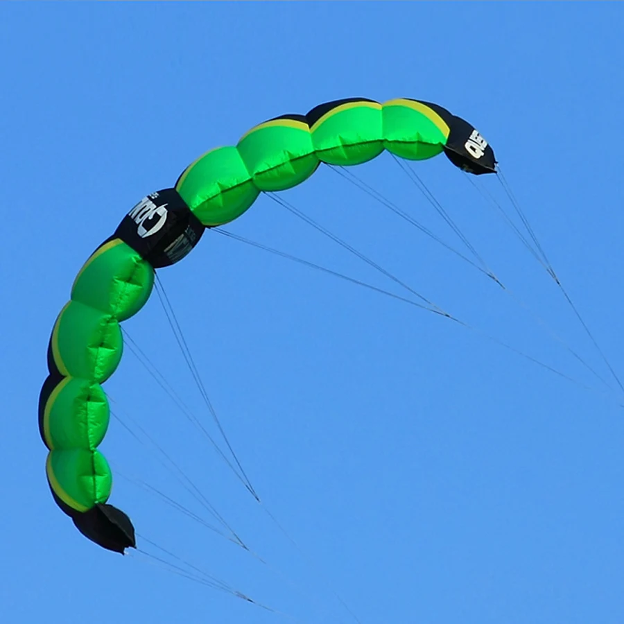 Green 3 Sqm Outdoor Sport Stunt Kite Dual Line Traction Power Kite ...