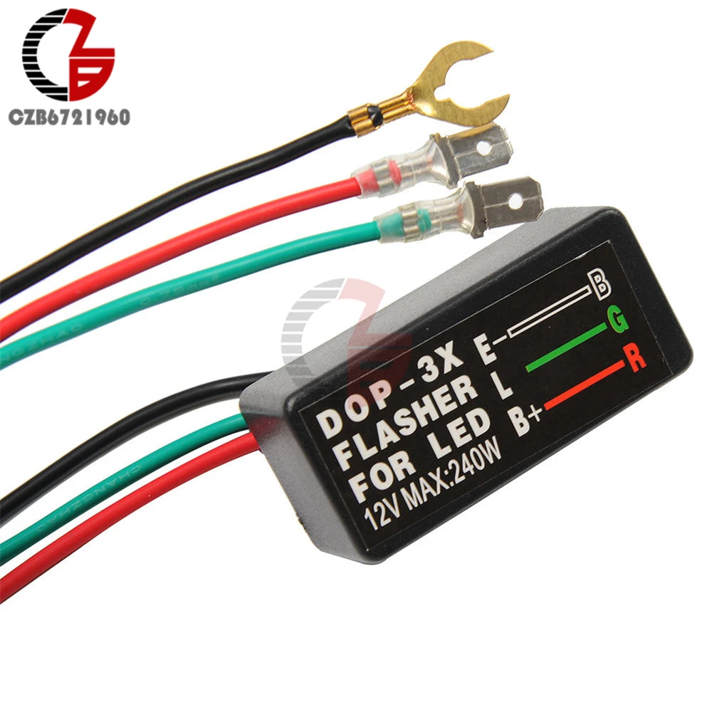 DC 12V 240W 3-Pin Turn Signal Flasher Relay For Motorcycle ATV Lamp LED ...