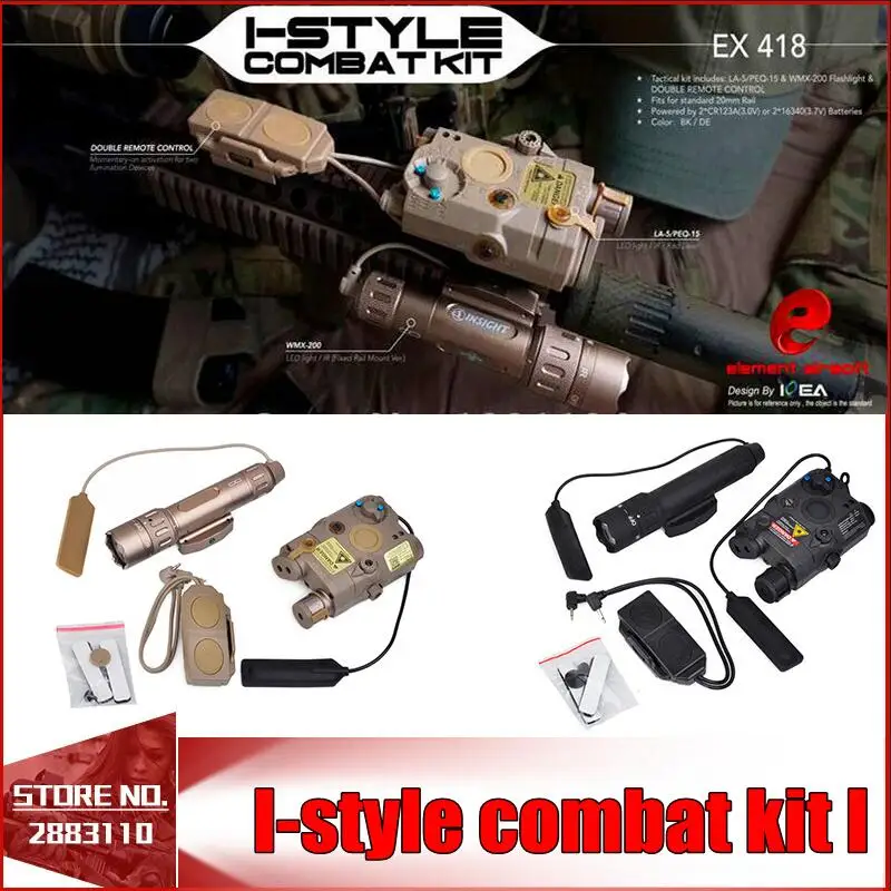 Element Airsoft Tactical Flashlight Combo With PEQ 15 WMX-200 Weapon ...