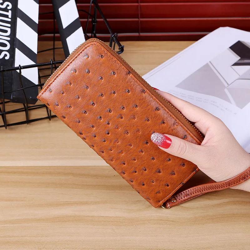 Brand Vintage Women Wallets Ostrich Long Standard Wallet High Quality ...