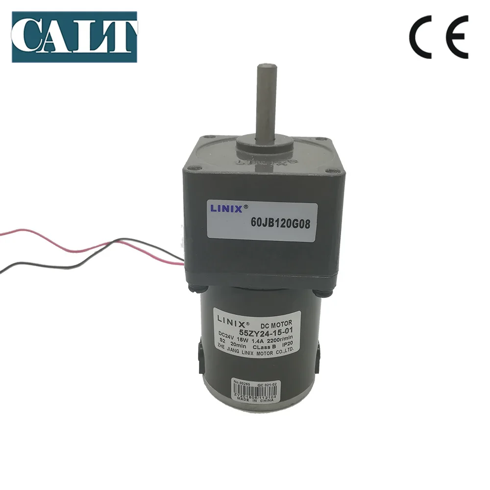High Quality Linix DC 24V 15W Gear Motor 55ZY24-15-01 8mm Shaft 2200RPM ...