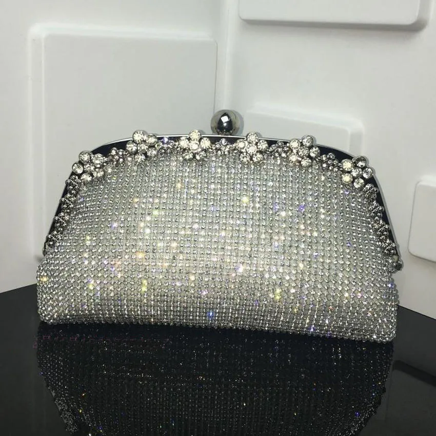 2016 New Rhinestone Evening Clutch Bag Rhinestone Makeup Bag Women Handbag Purese Shiny ...