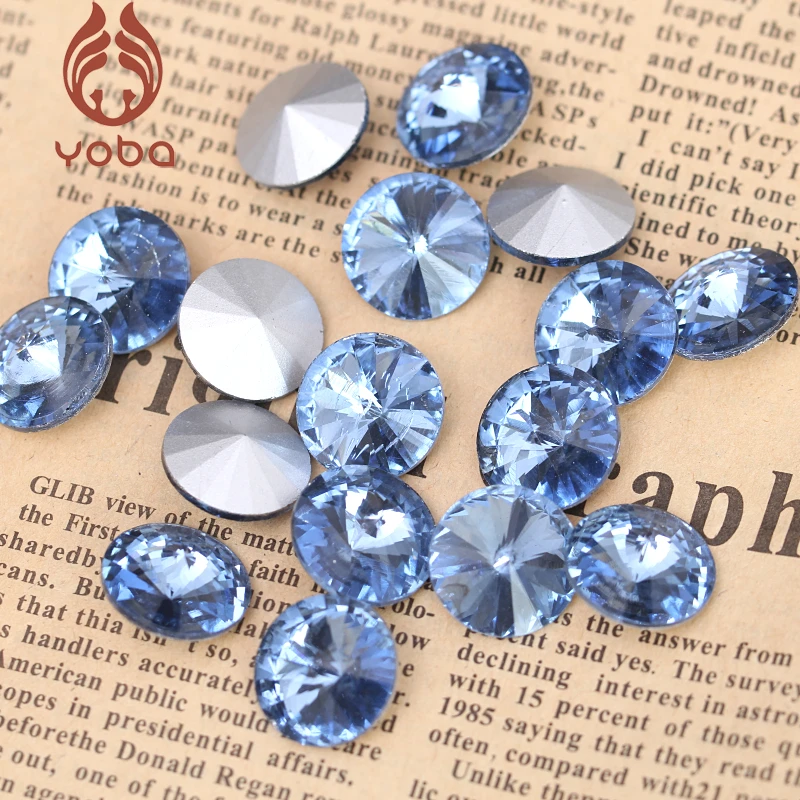 Hot! lt Sapphire Sizes 8mm To 18mm Crystal Round Rivoli Shapes ...
