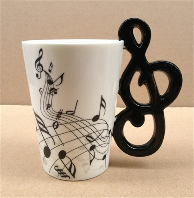 Music Notes Mug Ceramic Lemon Tea Milk Mug Coffee Mugs Musical Items ...