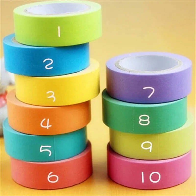 Cinta-Washi-decorativa-de-arco-ris-de-color-puro-caramelo-15mm-X-10-m ...