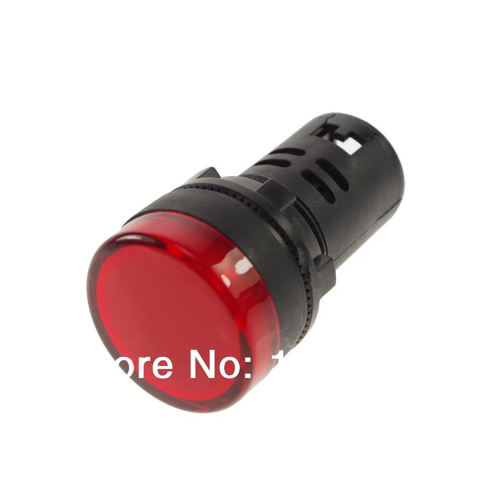 5pcs Red 110VAC 22mm Mount LED Power Indicator Signal Light 50mm Height ...