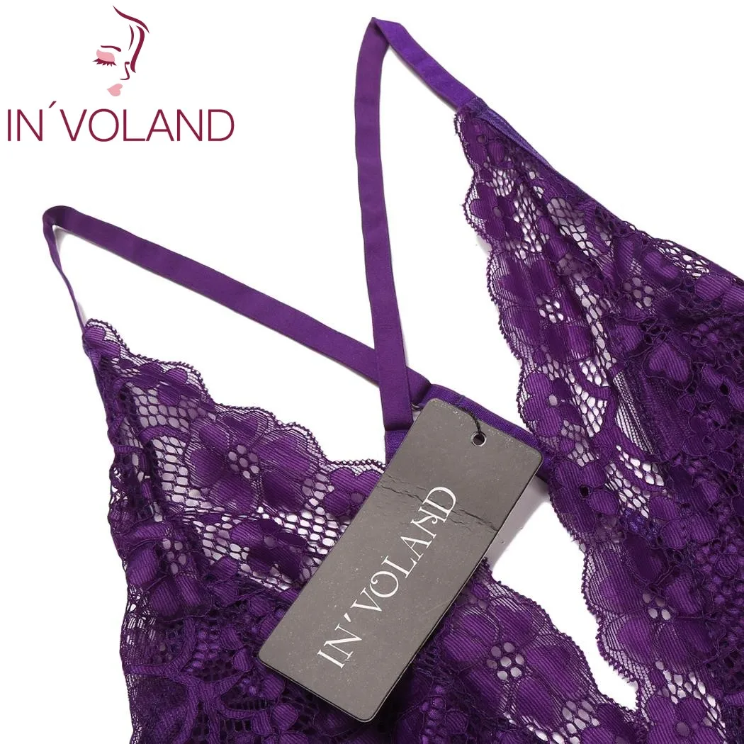 IN'VOLAND женское платье для сна размера плюс с глубоким v-образным ...