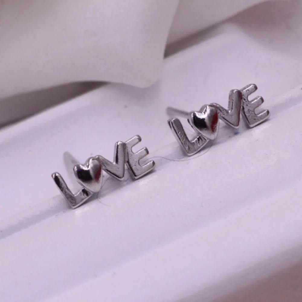 Free shipping jewelry earrings LOVE letters female silver earrings ...