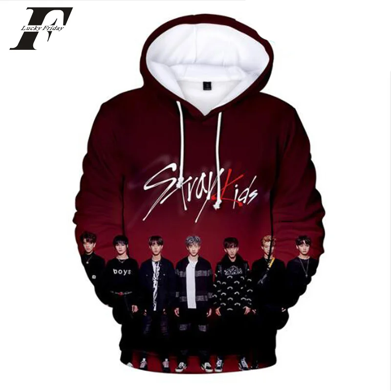 harajuku KPOP Stray Kids Hoodies Hooded Sweatshirt 3D Printed 2019 ...