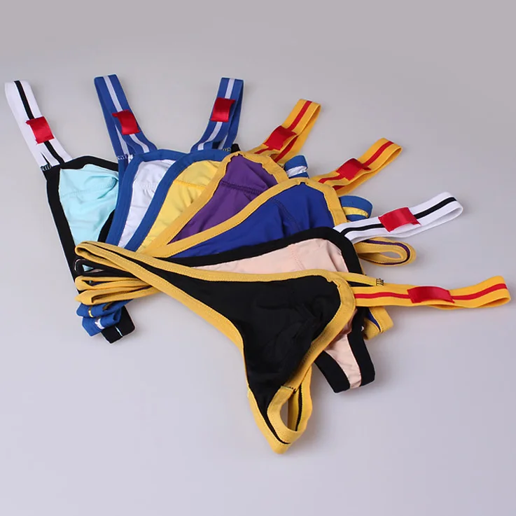 Sexy one side G strings thongs gay Men T back low waist crotch ...