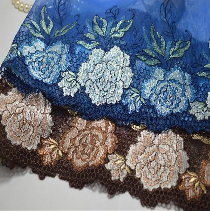 2 Meters/lot High End High Quality Lace Trims Applique Lace Mesh Royal ...