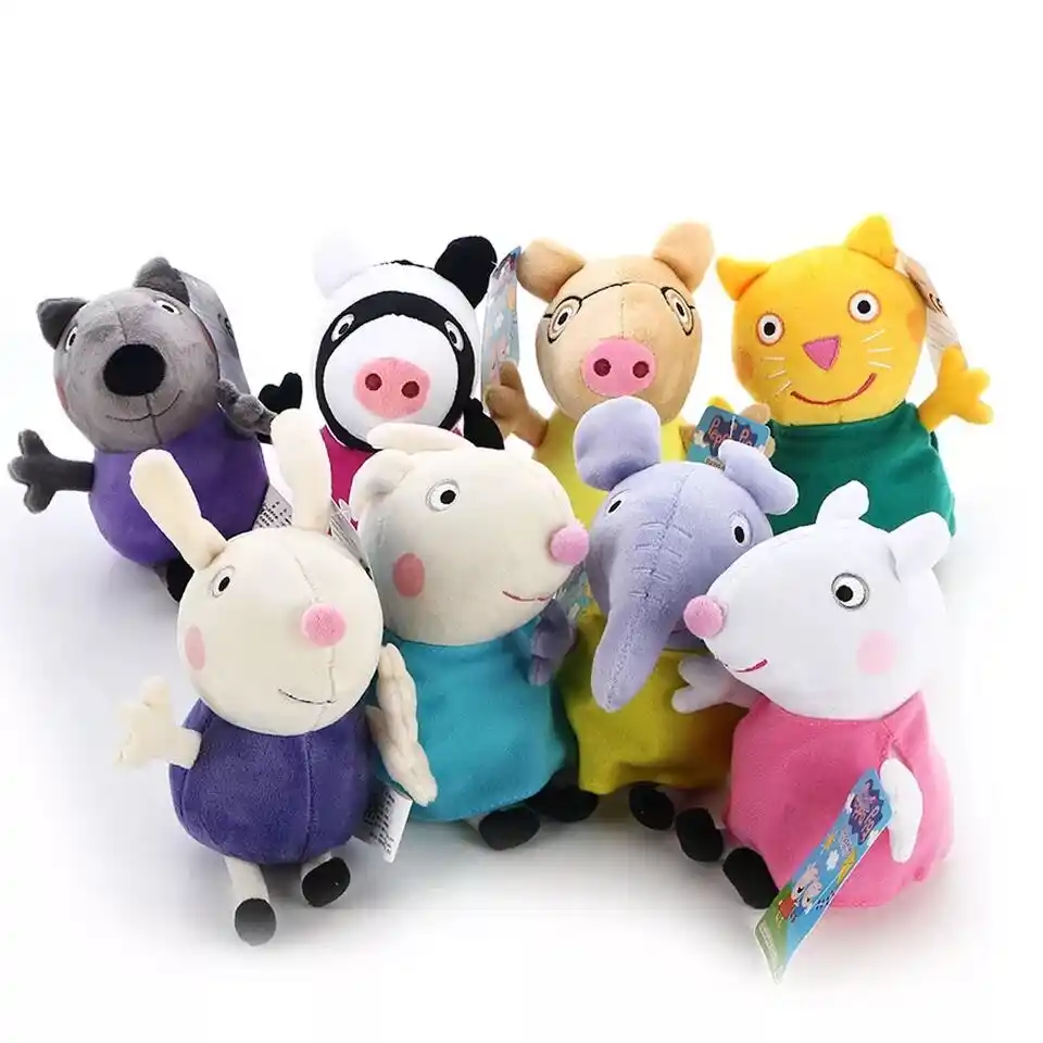 8pcs/set 19cm Genuine peppa pig 8 friend Candy danny Emily Pedro ...
