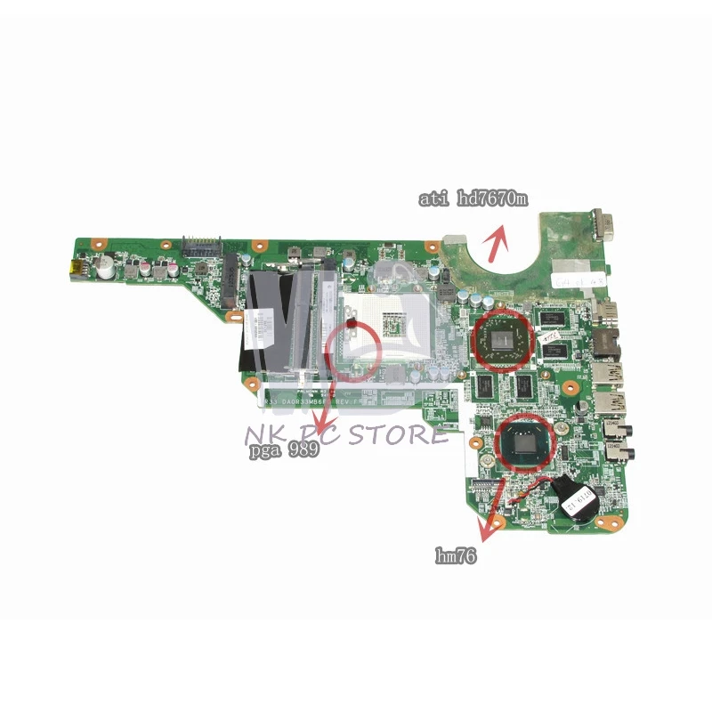 680569-001 DA0R33MB6F0 para HP Pavilion G4 G4-2000 G6 G6-2000 G7 G7-2000 Notebook motherboard ...