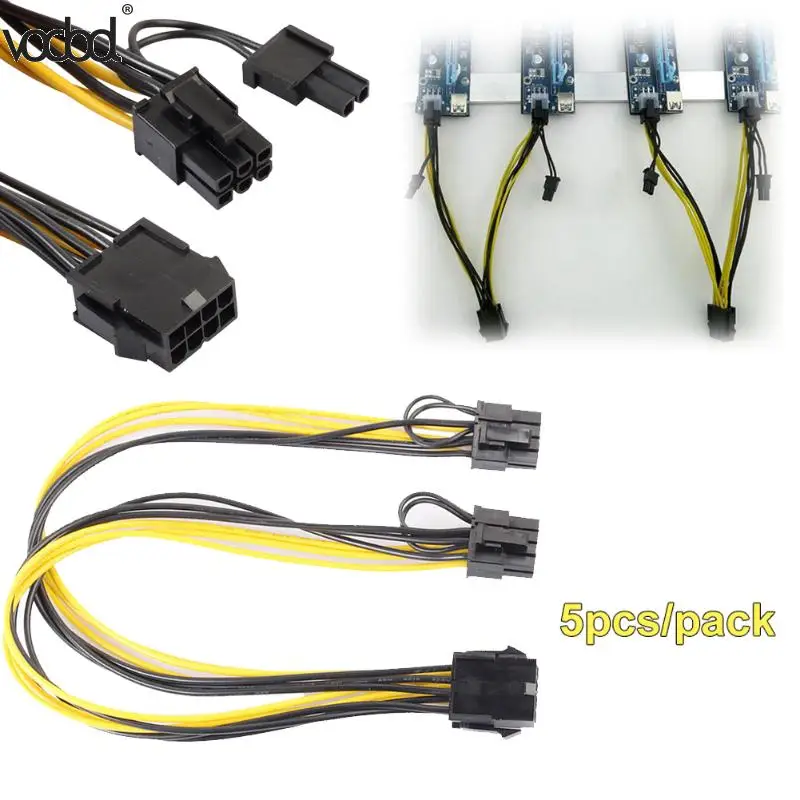 5pcs/lot CPU Molex 8Pin to Graphics Video Card Double PCI E PCIe 8Pin ...