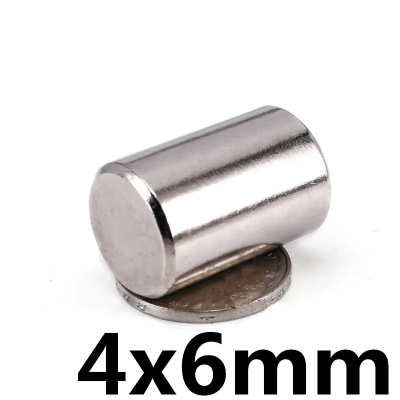 50pcs 4x6 mm N35 Super Strong Rare Earth Magnet Round Powerful ...