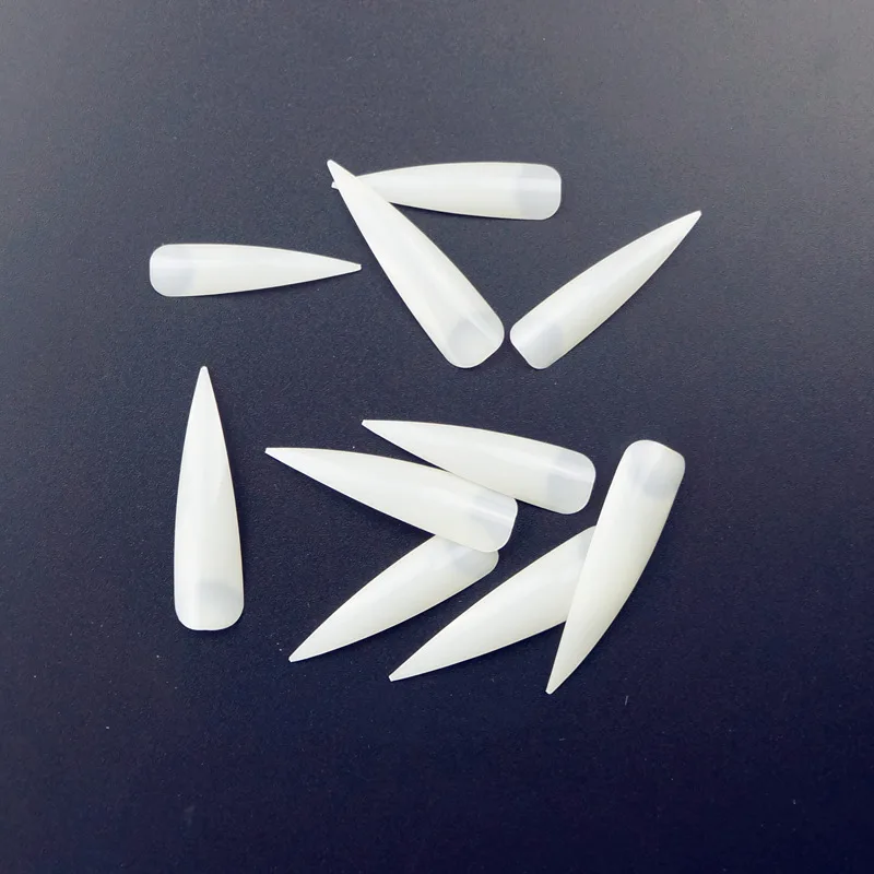 100pcs Sharp Nail Art Natural Clear Nail Tips Long False Fake Diy Nails