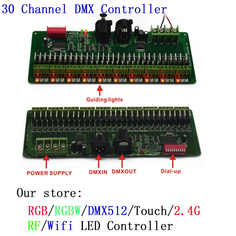 DMX Decoder 30 Channels RGB LED Strip Lights Driver DMX 512 No Plastic ...
