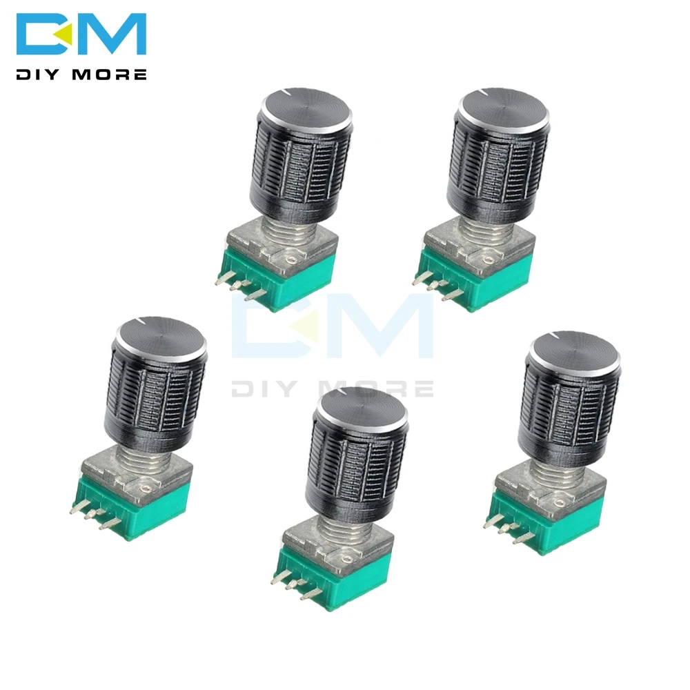 5pcs Rotary Potentiometer B5k 10k 20k 50k 100k 500k Ohm 3 Pin 3p 6mm ...