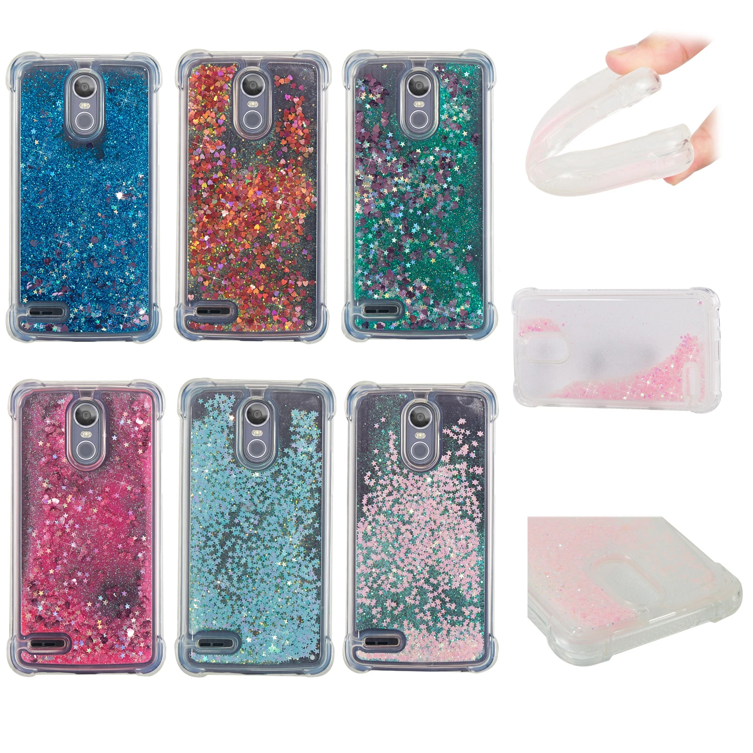 For LG Stylo 3 Cases 3D Silicon Pink Love Stars Cute Soft Phone Case ...