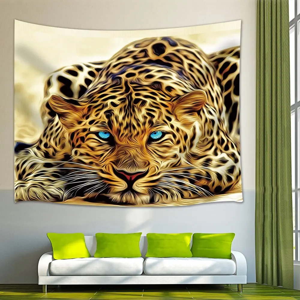 Wildlife Decor Leopard Tapestry Wall Art Hanging For Bedroom Living