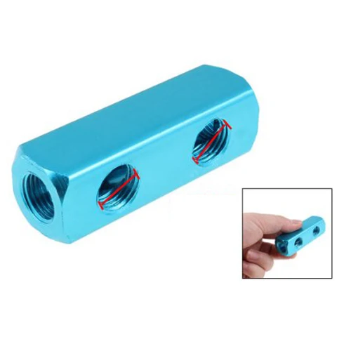 1/4"BSPT 3 way Threaded Aluminum Air Inline Splitter Manifold Block ...