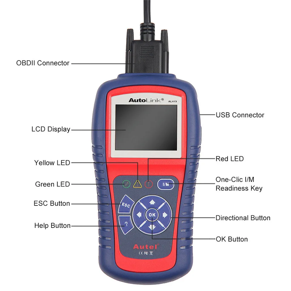 Autel Автоссылка AL419 OBD2/EOBD CAN Автомобильный Код Читателя Авто ...