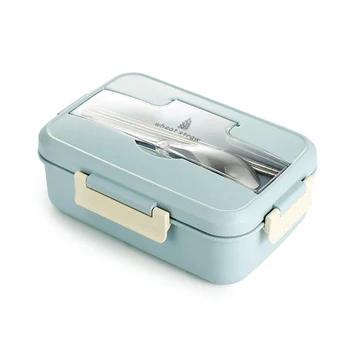 Wheat Straw Lunch Box with Cutlery Set - dealsgala