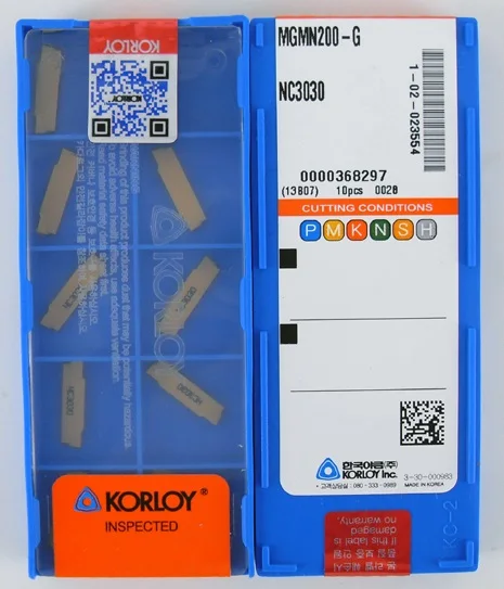 Korloy carbide inserts MGMN200 G NC3030 for CNC tool turning tools Two ...