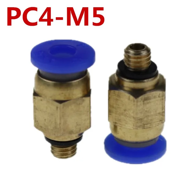 10pcs /lot PC4 M5 Tube 4mm Thread Straight Throught M5 Pneumatic Pipe ...