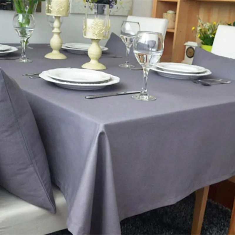FAJAUPIN Solid Color desk table cloth cover cotton Coffee tablecloth ...